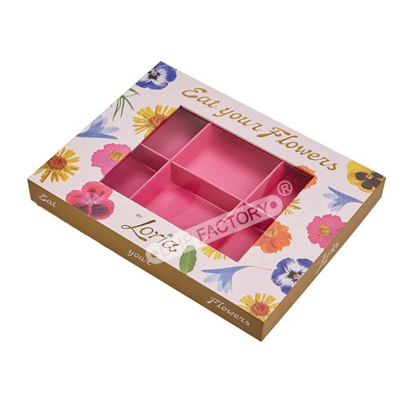 Quality Premium Printed Chocolate Boxes With Removable Tray And Transparent Pvc Viewing Window for sale