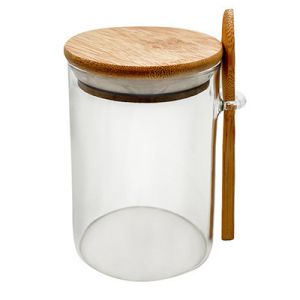 Quality Clear Glass Rack Food Storage Container with Functional Design and Round Bamboo for sale