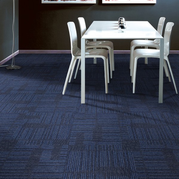 Quality Commercial Cut Pile Nylon Carpet Tile Square Striped Pattern for Office and Hotel Rooms for sale