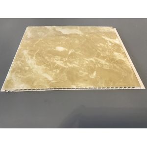 Quality Durable Decorative PVC Garage Wall Panels Yellow Marble Color 25cm Width for sale
