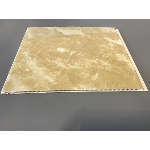 Quality Durable Decorative PVC Garage Wall Panels Yellow Marble Color 25cm Width for sale