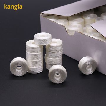 Quality 75D/2 Size L 144pcs/Box High Tenacity Polyester White Black Machine Bobbin for sale