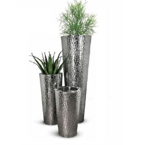 Quality Hammered Pattern Aluminum Flower Pot Rust Proof For Home & Garden for sale