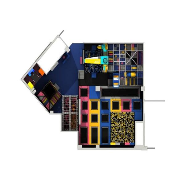 Quality Large Indoor Commercial Trampoline Park Playground Equipment With Jump Platform for sale