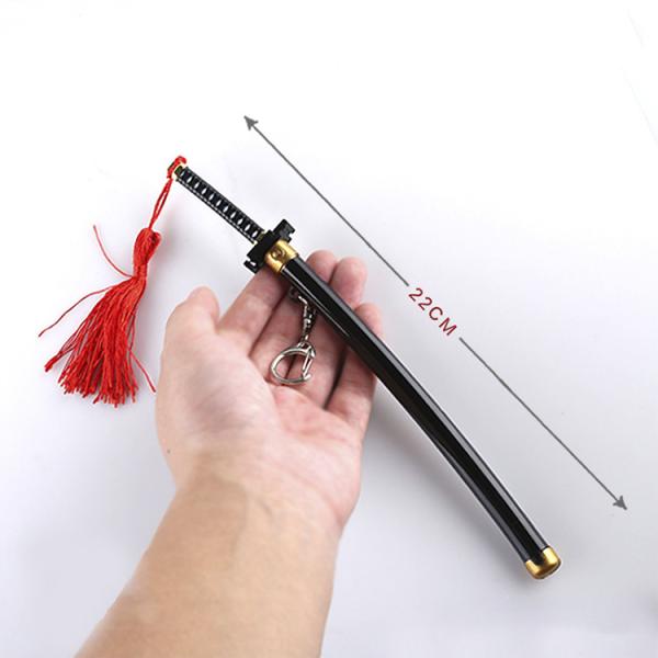 Quality Double Plating Bleach Bankai Sword Keychains Black 22CM Zinc Alloy for sale