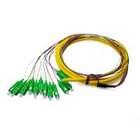 Quality 12 Colors SC APC Fiber Optic Pigtails G657A1 LSZH 900um 3Mts SM Ceramic Ferrule for sale