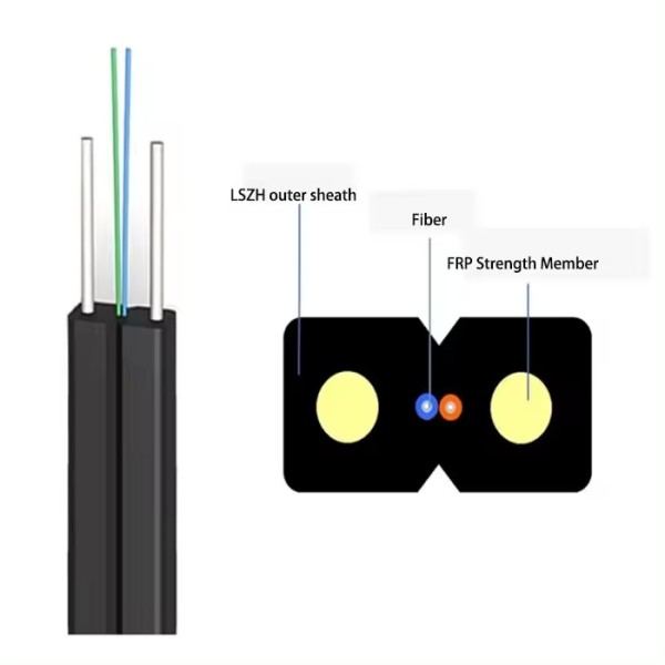 Quality GJYXCH FTTH Drop Fiber Optic Cable 1 to 4 Core G652D Single Mode Indoor LSZH Flat Cable Flexible Easy Installation for sale