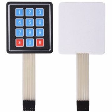 Quality Custom 4x3 Array 12 Keys Matrix Membrane Switches Keypads With Embossed Metal for sale