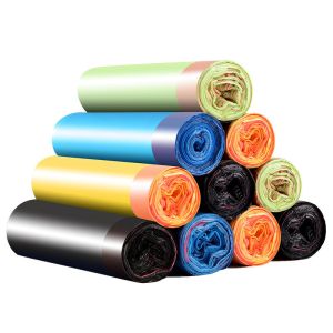 Quality Drawstring HDPE Heavy Duty Clear Garbage Bags Unscented LDPE Blue Garbage Bag for sale