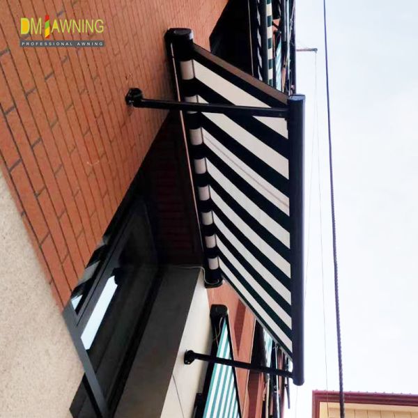 Quality Aluminum Drop Arm Electric Retractable Window Awnings Remote Control for sale