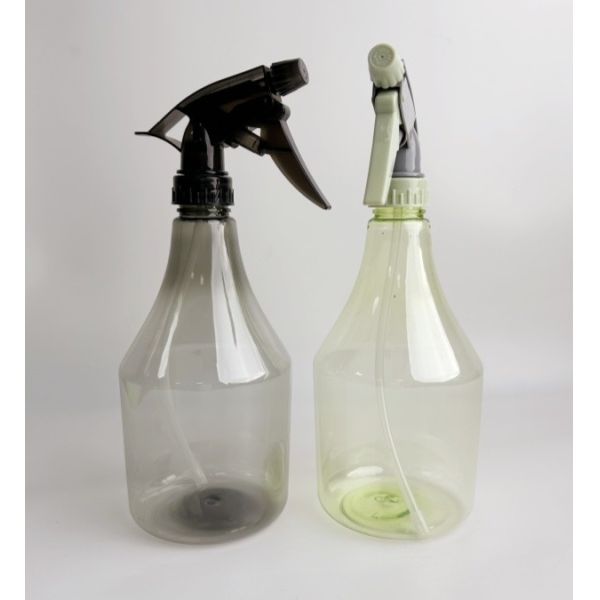 Quality 600ml Home Water Spray Blue/Green Plastic Trigger Sprayer Transparent Bottle for sale