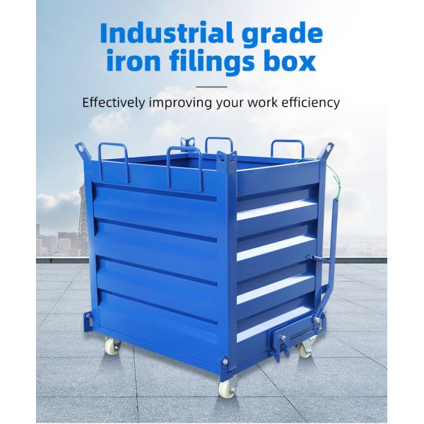 Quality Industrial Grade Blue Bottom Drop Dumpster Iron Fillings Box for sale