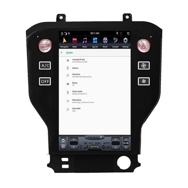 Quality Tesla Screen Ford Mustang Car Android Head Unit Stereo PX6 DC 12V for sale