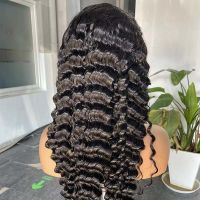 Quality Deep Wave Indian Swiss Lace HD Wigs Human Hair 13x6 Jerry Curly for sale