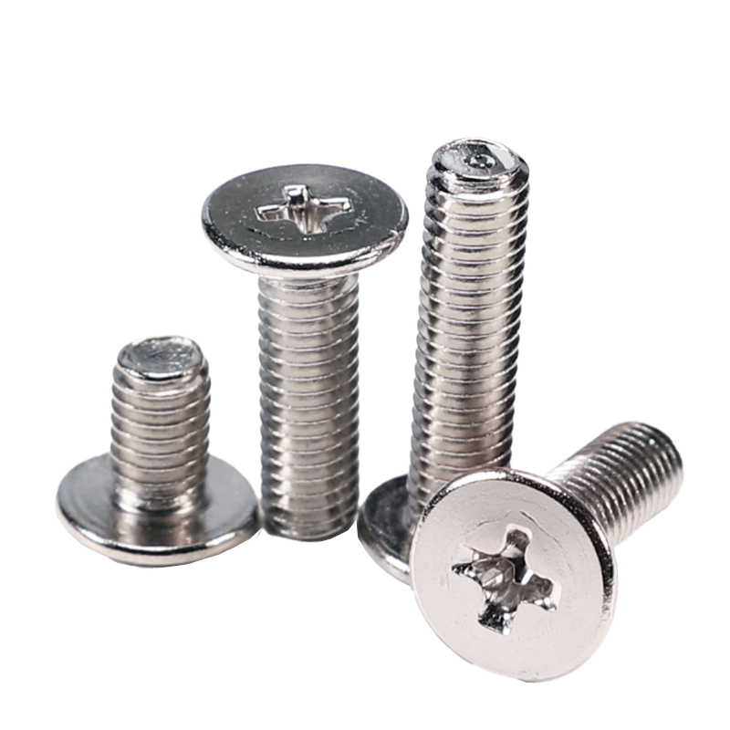 Quality Environmentally friendly nickel plated CM cross groove large flat head M6 screw flat head cross head electronic small screw M3/M4/M5 for sale