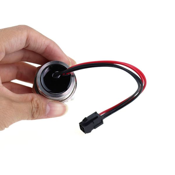 Quality Stainless Steel 25mm Piezoelectric Push Button 50ms Pulse Time Blue Red Light for sale