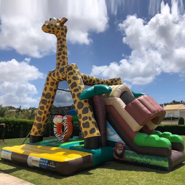 Quality Custom Logo Printed Mini Commercial PVC Safari Inflatable Bouncer House for for sale