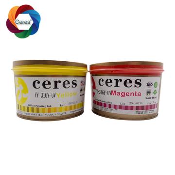 Quality MSDS Ceres Pantone UV Offset Ink CMYK Paper Plastic Cups Printing Ink for sale