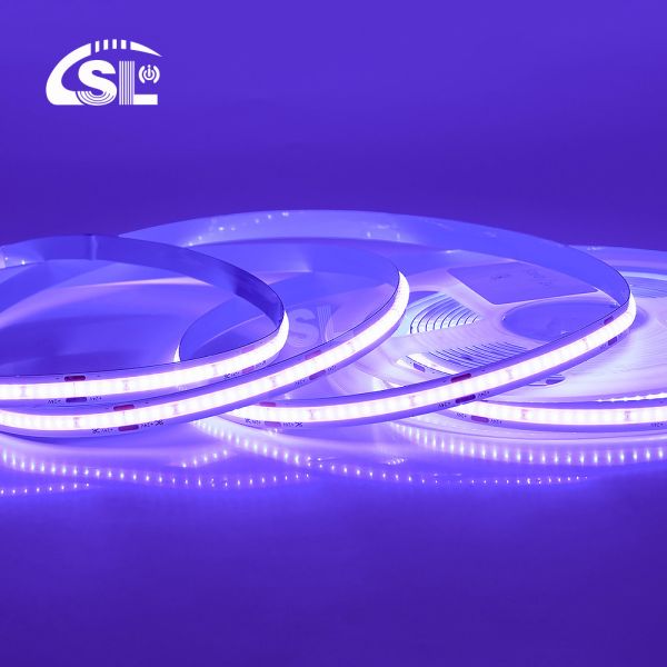 Quality Experience the Magic of 24VDC Electroplate COB 320Ds 8mm Ra 85 Purple LED Light Strip for sale