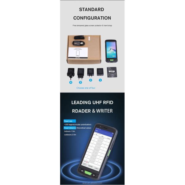 Quality 2.0GHz Octa-core Portable Rugged Android 9.0 4G Barcode Scanner PDA UHF IF HF for sale