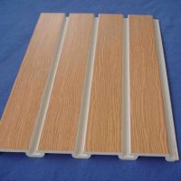 Quality Natural Wood Grain Decorative Slatwall Panel Pvc With Metal Hooks for sale