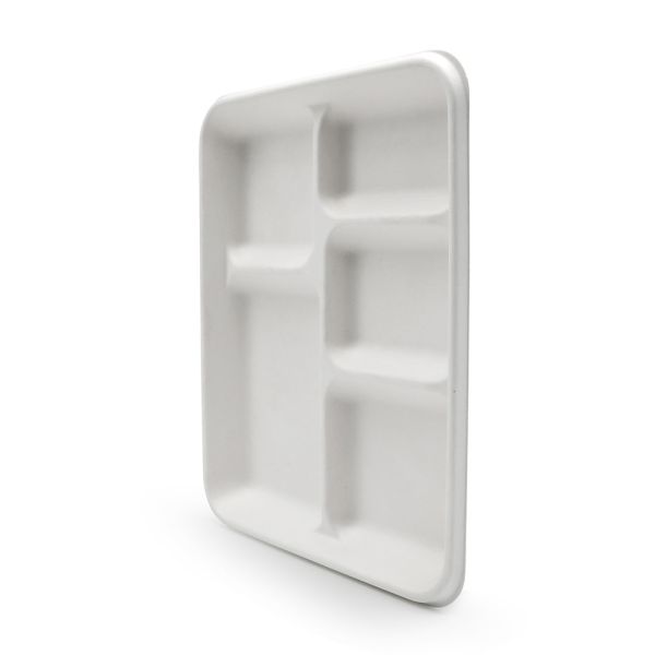 Quality Harmless Compostable Party Tableware Sugarcane Bagasse Disposable Christmas Tray for sale