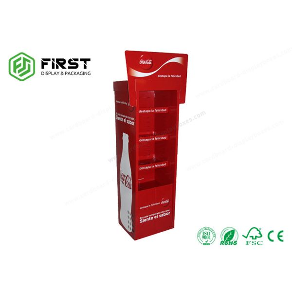 Quality Promotional POP Custom Folding Cardboard Floor Shelf Display For Drinks for sale
