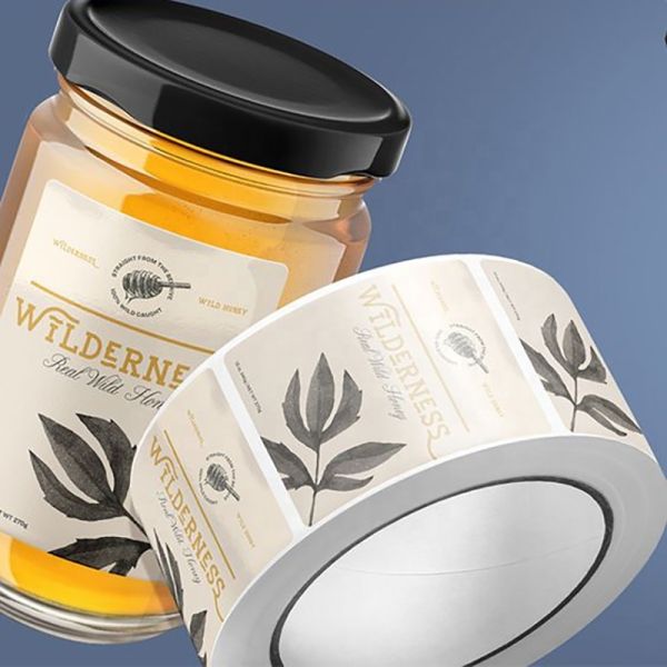 Quality Customized Brand Honey Glass Jar Labels Sticker Logo Waterproof Honey Packaging Label Roll Manufacturing for sale
