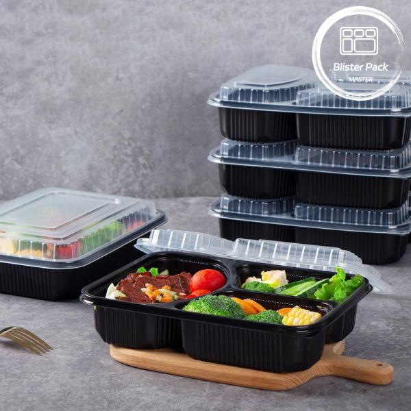 Quality Customizable PET Disposable Plastic Food Containers Multi Grid Thickened Leak for sale