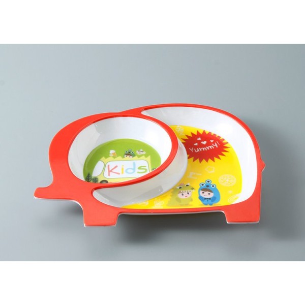Quality Elephant Shaped 5pc Baby Melamine Dinnerware Set for sale