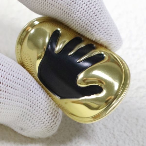 Quality Custom 3D TPU High-Frequency Patch - Metallic Gold Handprint Design for Apparel for sale