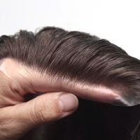 Quality Natural Black Light Density Stock Hair System 6x8 Mens Lace Toupee for sale
