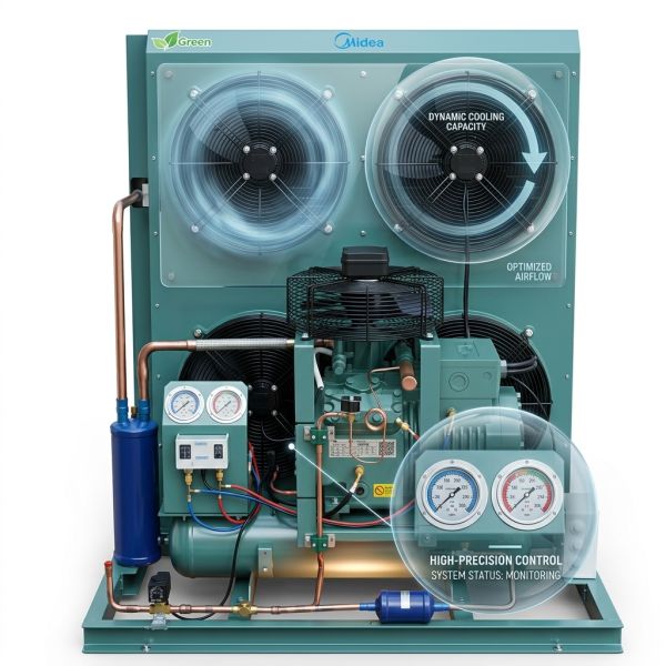 Quality High COP Energy Saving Semi Hermetic Condensing Unit 4EES-6Y Low Power Cold Room 380V 50Hz for sale