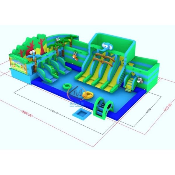 Quality Durable Inflatable Park Slide Novel Design Inflatable Water Play With Various Colors for sale