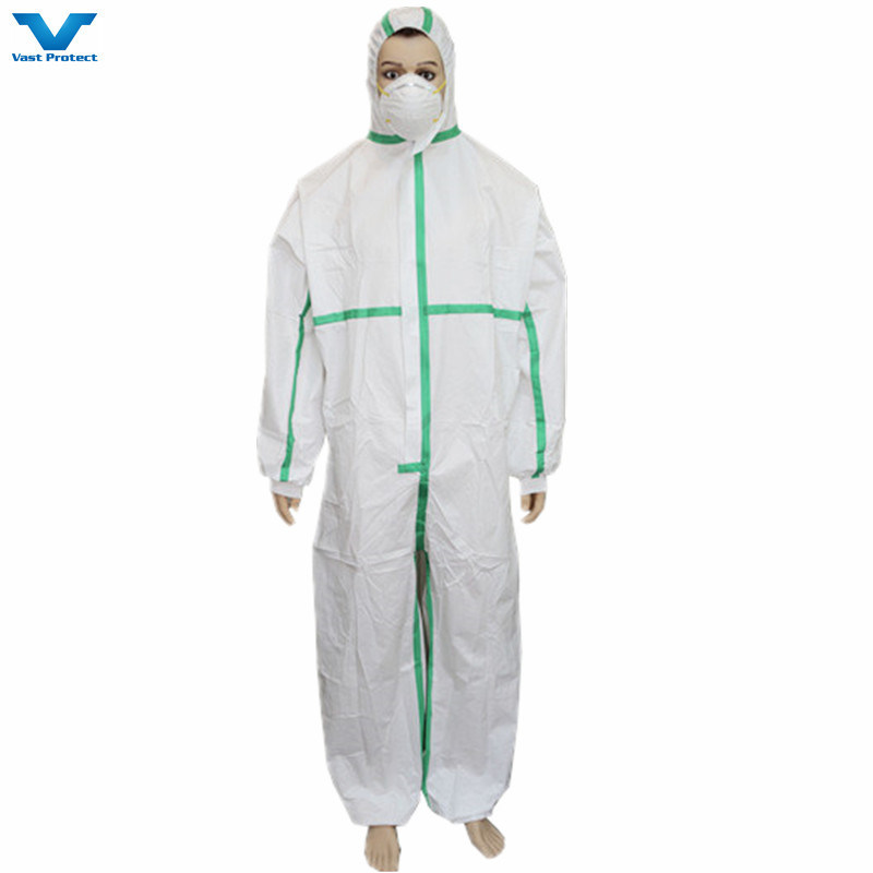 Industrial Safety PPE Protective Clothing Disposable Microporous Coveralls with Bootscover