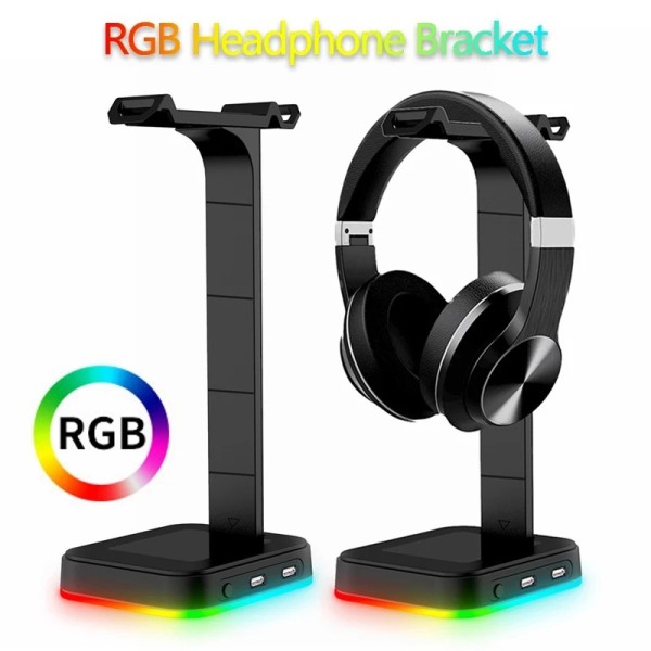 Quality RGB 26.7cm Ambient Night Light CE Led Headset Stand For Computer Desktop for sale