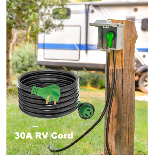 Quality 30A 125V RV Extension Cord With 10/3 AWG STW And ETL Approval For Reliable Power Connection for sale