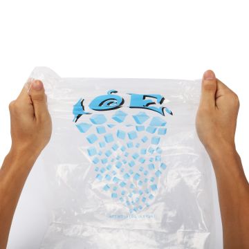 Quality LDPE 8lb 10lb Disposable Ice Cube Bags Custom Size With Drawstring for sale