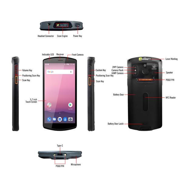 Quality URO VO DT50 Industrial Rugged Handheld Barcode Scanner Data Collector Android for sale