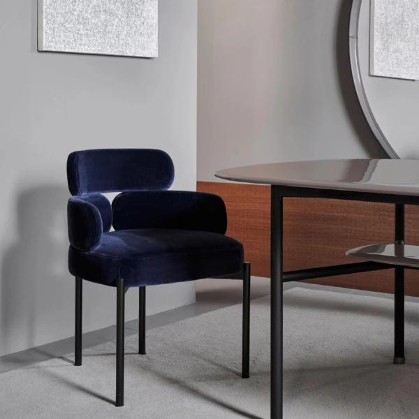 Quality Economic Upholstery Dining Chair Half Arc Backrest Hotel Restaurant Chair for sale