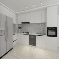 Quality Waterproof Melamine Wood Kitchen Cupboard Cabinet with Drawers Blum Hardware and for sale