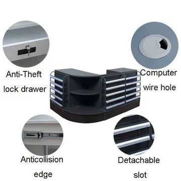 Quality Retail Supermarket Checkout Counter Cashier Register Table Customoized for sale
