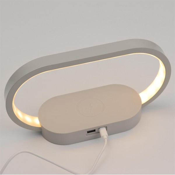 Quality WR08 Warm White Emitting Color 10W LED Table Lamp Wireless Charging 3 Temperature Dimmable Smart Touch Control Night Light for sale