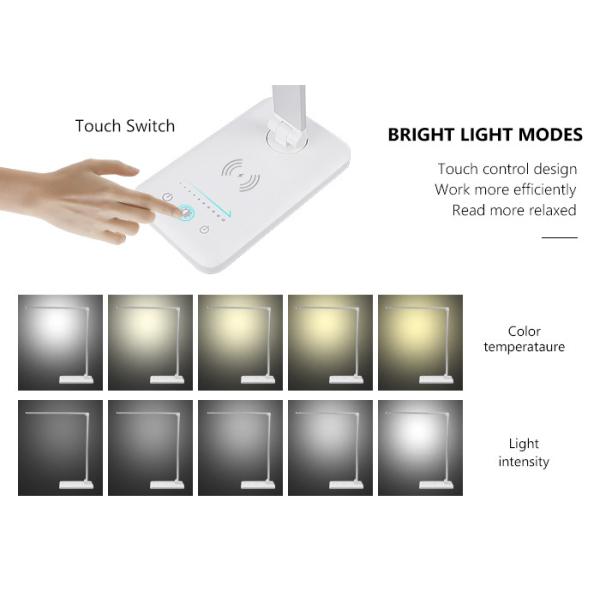 Quality Qi Standard Foldable 5V Led Desk Lamp Wireless Charger for sale