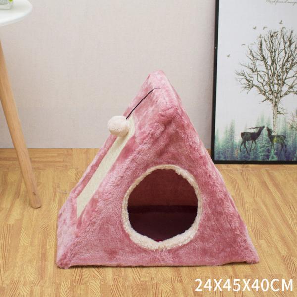 Quality Linen Portable 42cm Short Plush Cat House Indoor for sale
