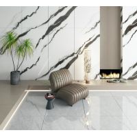 Quality Non-Slip Polished Glazed Porcelain Tiles And Carrara White 900x1800x9mm Interior Floor And Wall Tile For Decoration And Office for sale