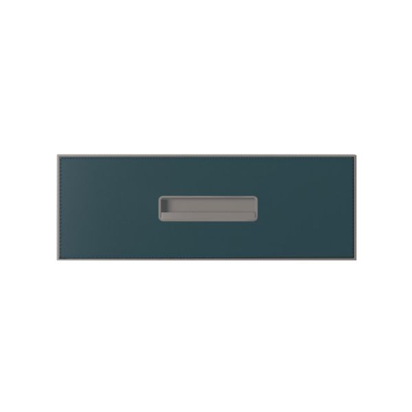 Quality ENF Certified Teal PVC Drawer Front Panel With Recessed Handle Eco Friendly MDF Core​ for sale
