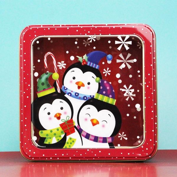 Quality Wholesale Popcorn Tins Square Tin Box with PVC Window Printed Holiday Boston for sale