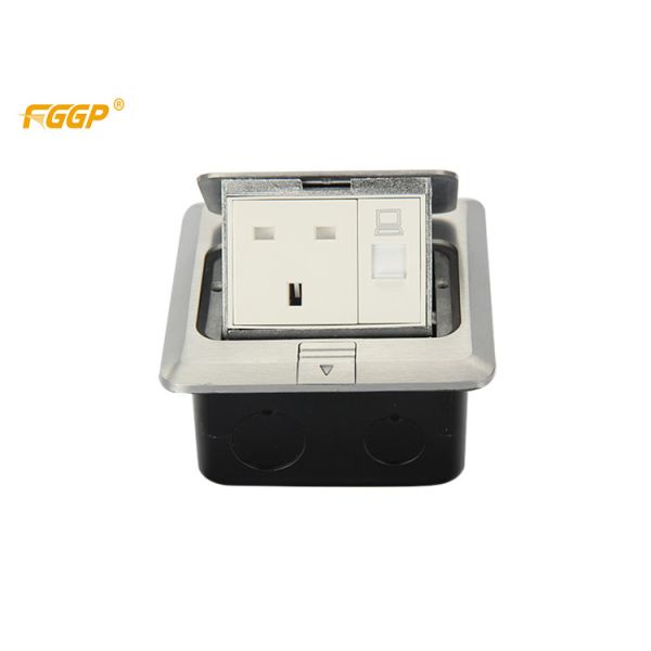 Quality Silver Panel GCC Certificate Pop Up Floor Socket 13A 250V UK Standard For Hotel for sale