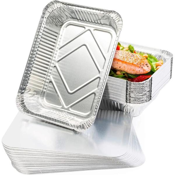 Quality Eco - Friendly Silver Foil Container Food Packaging Solutions Lunch Box for sale